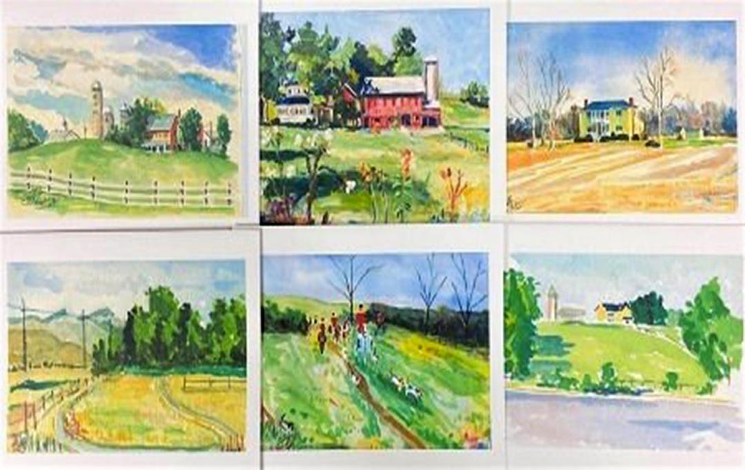 Farm Note Cards With Envelopes (series 2). 6 Different Cards,blank ...