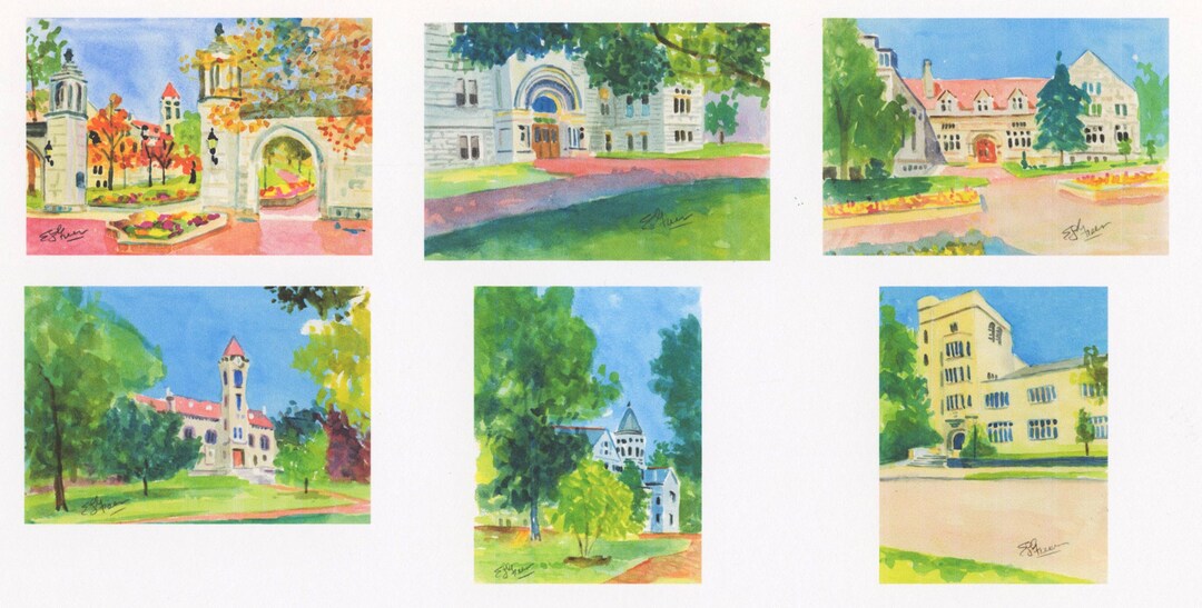 Indiana University-bloomington (IND). Note Cards With Envelopes. Giclée ...