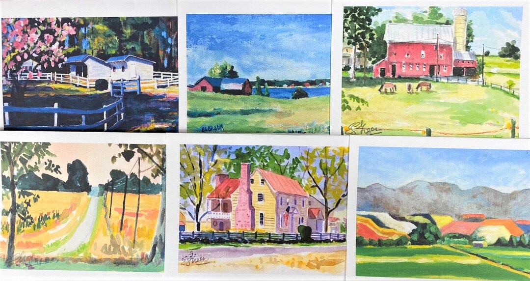 Farm Scene Note Cards: Blank Inside With Envelopes - Series 1 - Etsy