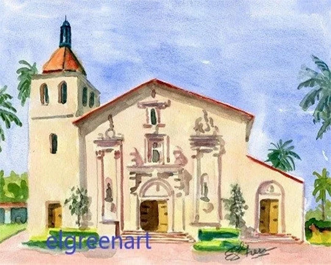 Santa Clara University Note Cards With Envelopes (mission Santa Clara ...