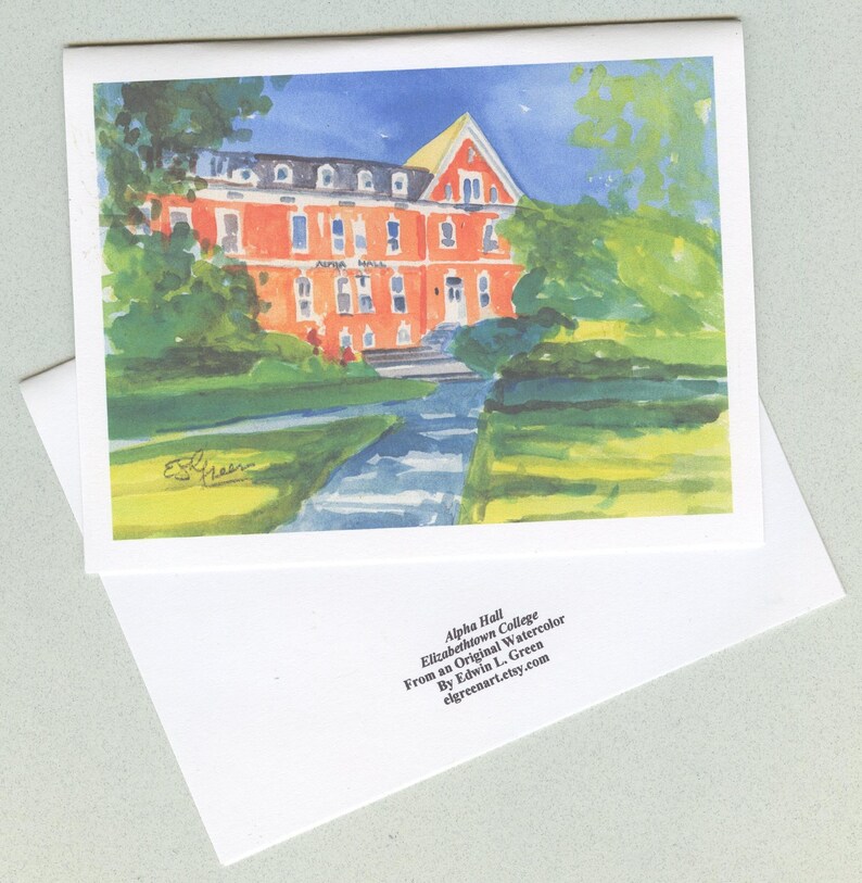 Elizabethtown College-alpha Hall. Note Cards With Envelopes and Giclée ...