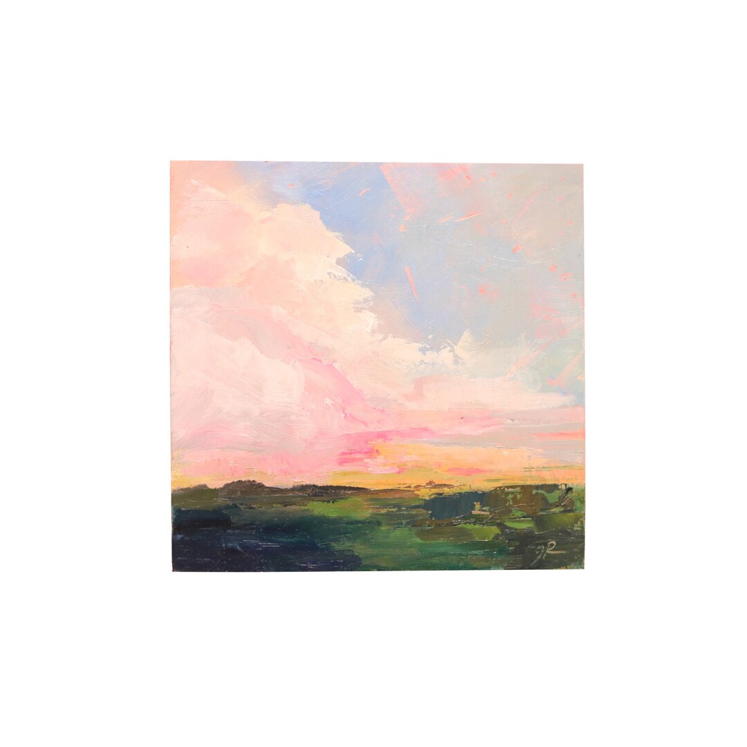 Mini Abstract Landscape 30 Original Oil Painting 4x4 Miniature Art - Etsy