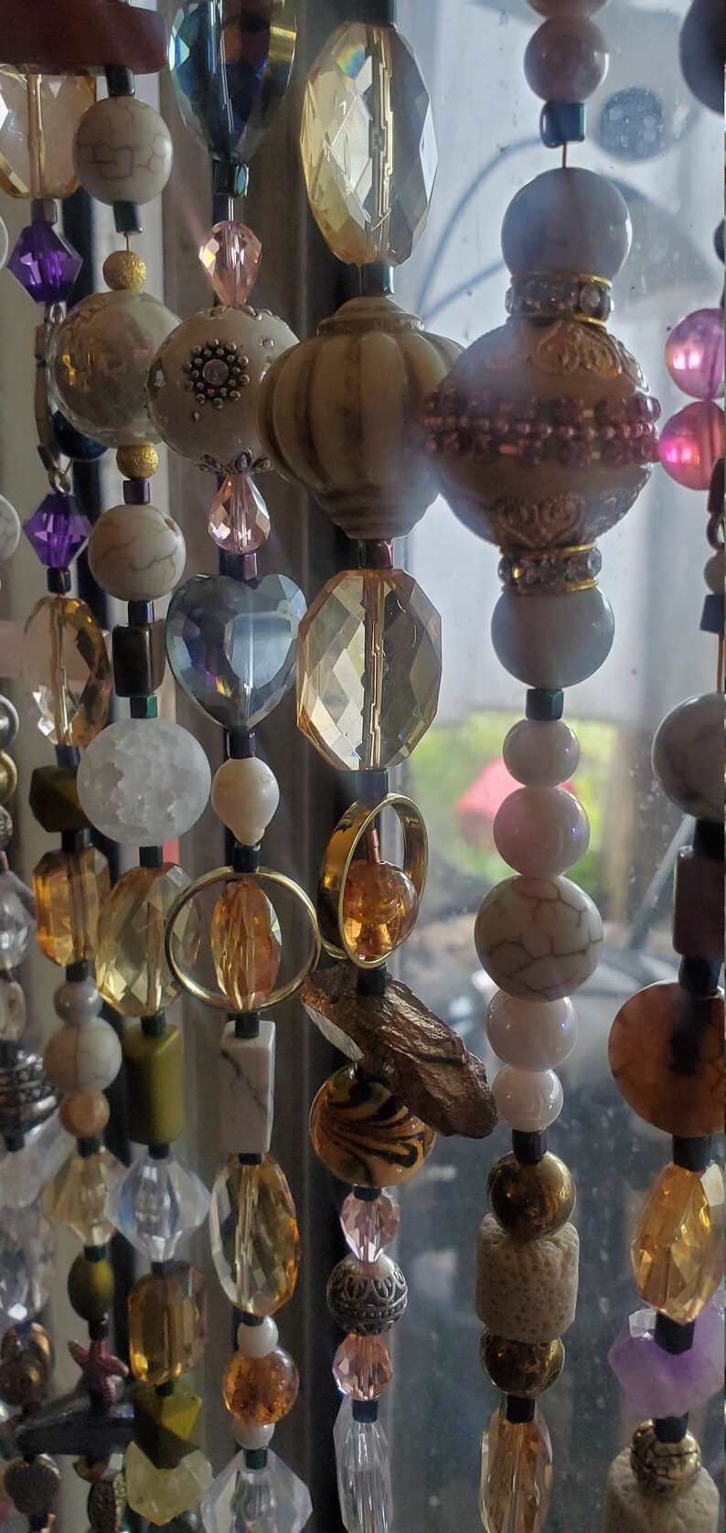 Bead Curtain Valance Made With Authentic Gemstones and Glass - Etsy
