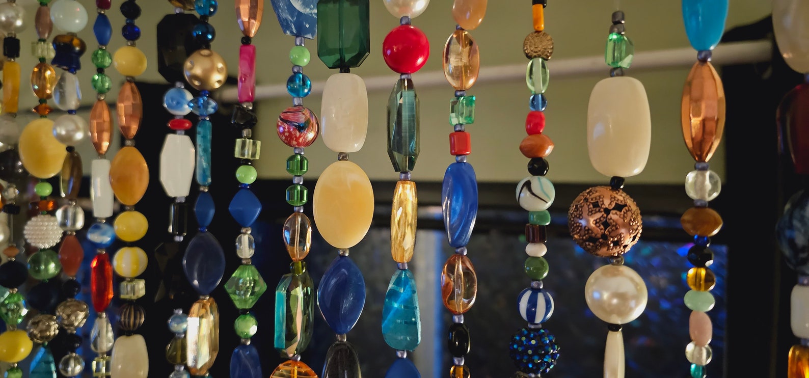 Boho Bead Curtains Gemstone Glass Sun Catcher Window Door Colorful ...