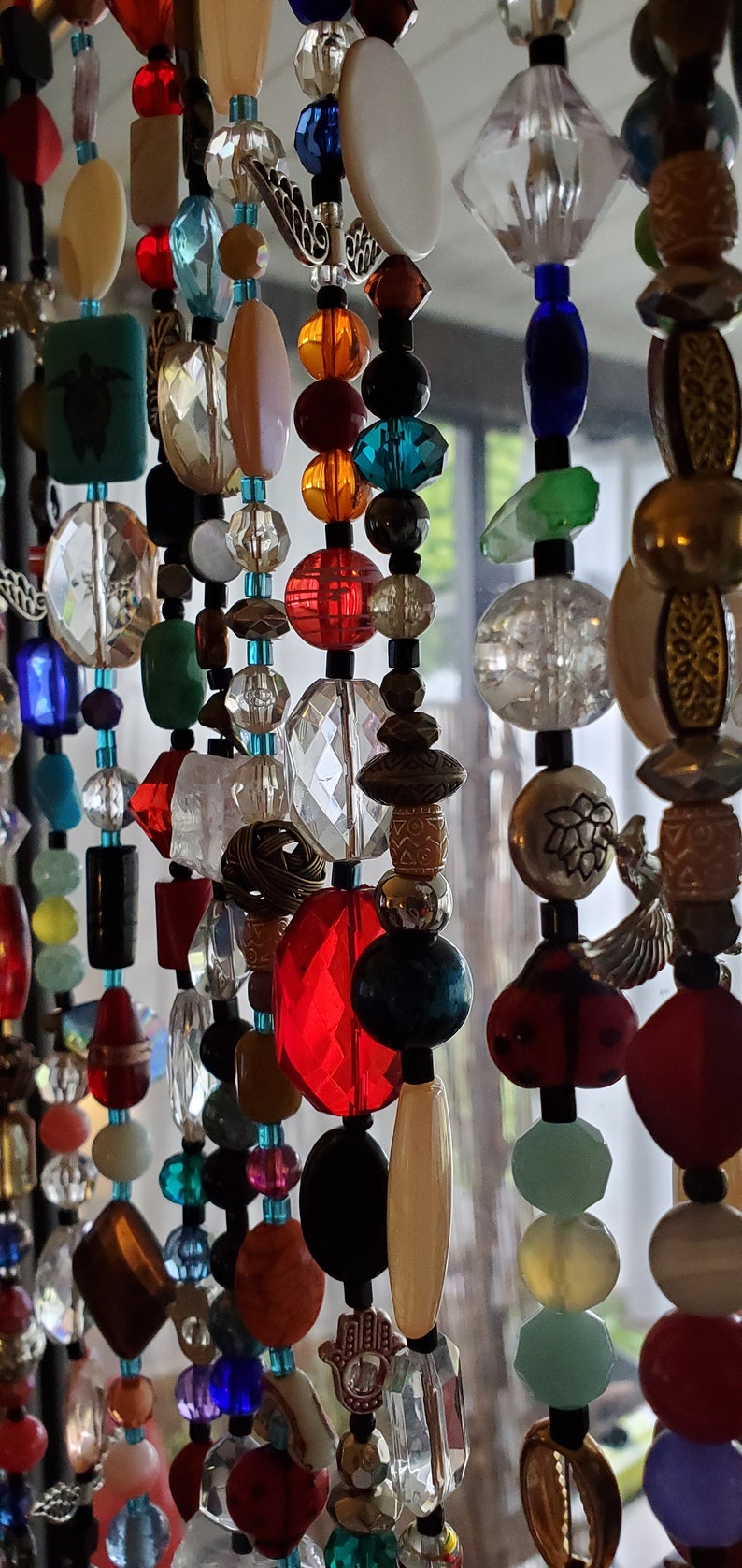 Bead Curtain Sun Catcher For Door Or Window Bohemian Eclectic Etsy