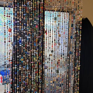 72" Beaded Curtain Strand: Glass Gemstone Bohemian Decor - Etsy