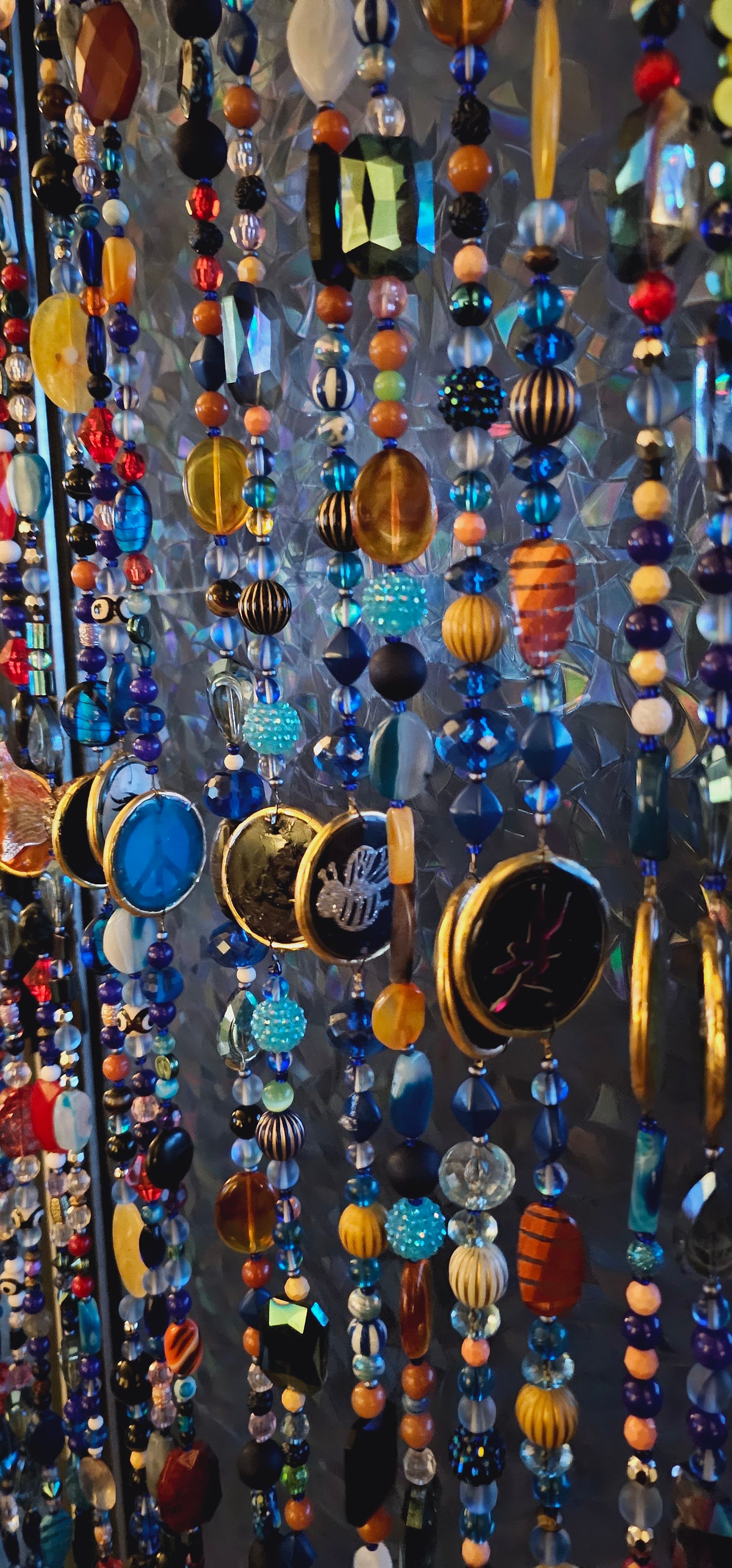 Boho Bead Curtains Gemstone Glass Sun Catcher Window Door Colorful ...