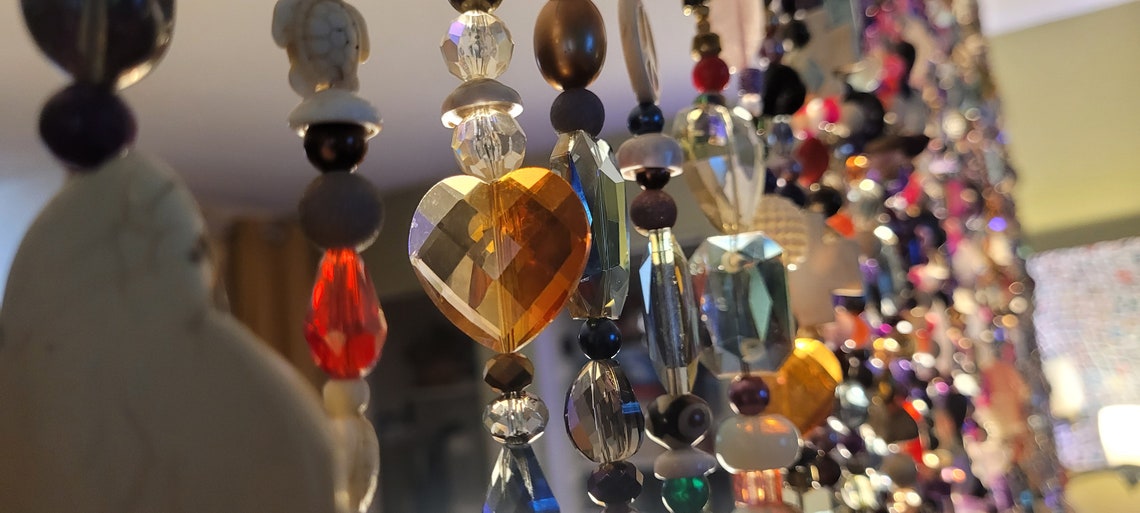 Beaded Curtain Sun Catcher Window Gemstone Glass Colorful - Etsy