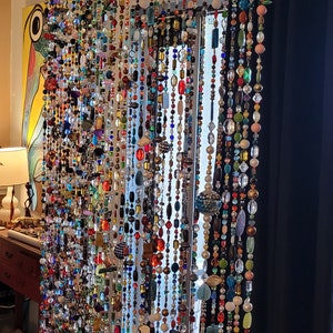 72" Beaded Curtain Strand: Glass Gemstone Bohemian Decor - Etsy