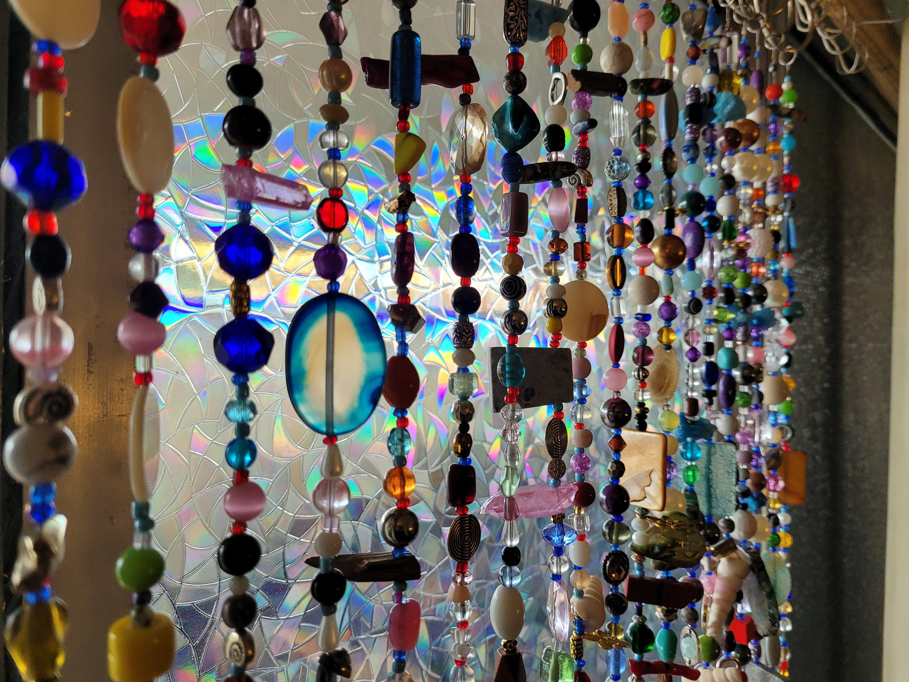Beaded Curtain Sun Catcher Window Gemstone Glass Colorful - Etsy