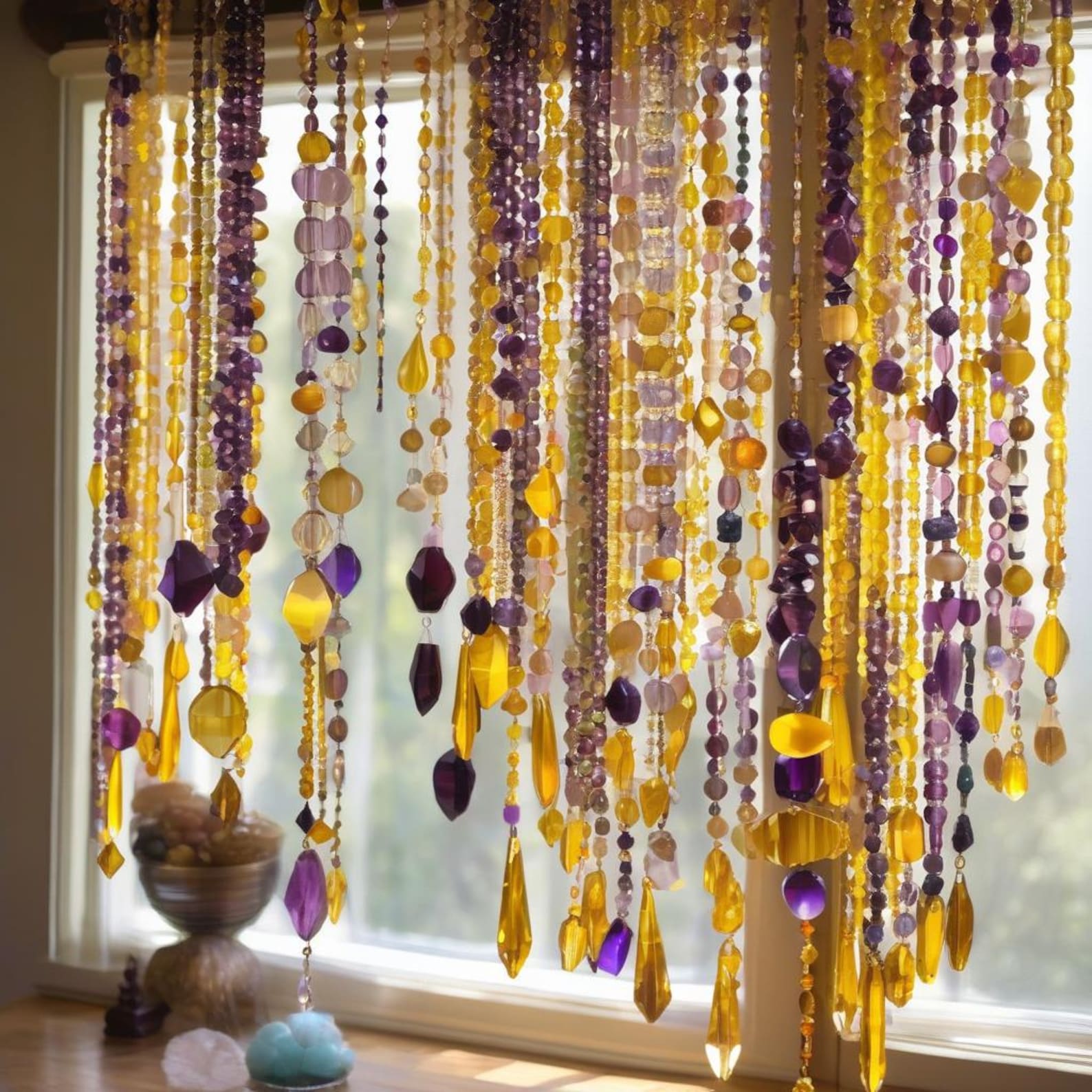24 Bead Curtains Window Door Handmade Unique Strands of Light ...