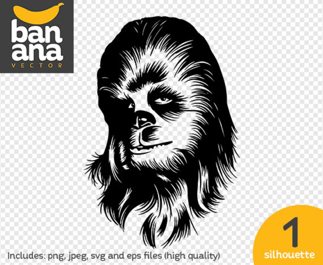 SALE Chewbacca Silhouette Png Jpg Svg Eps Files High Resolution - Etsy