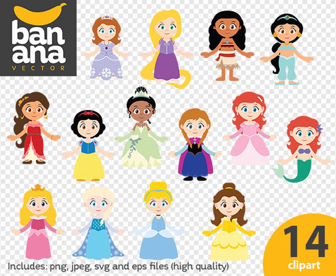 SALE Princesses Clipart Png Jpg Svg Eps Files High Resolution BV-CO ...