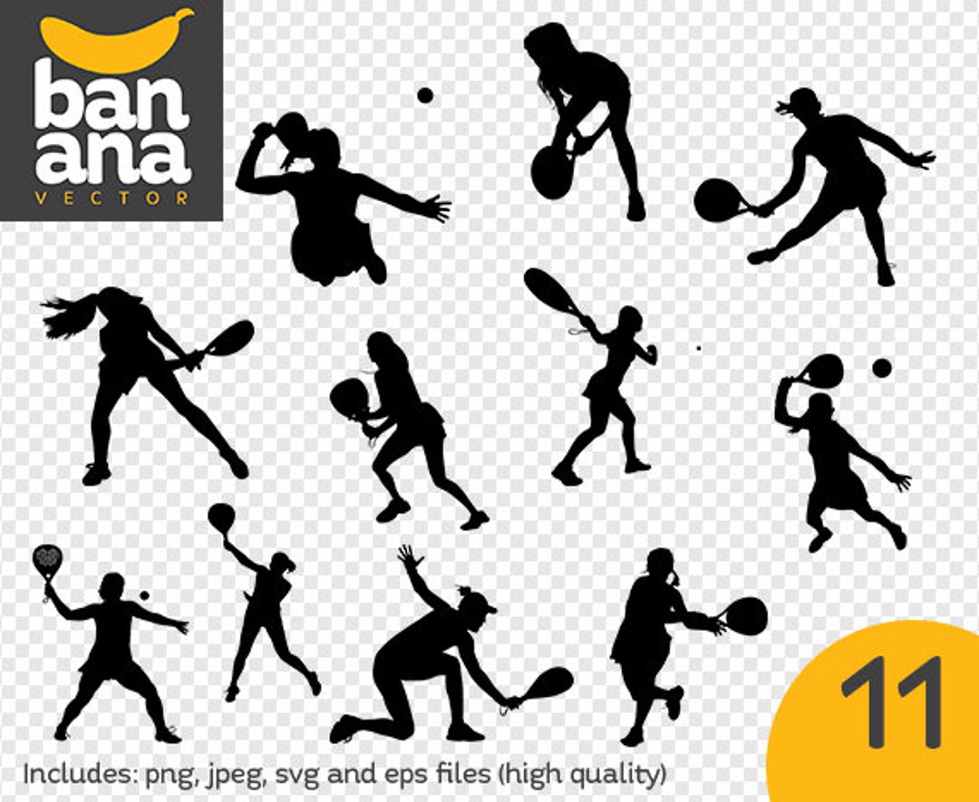 SALE Padel Women Silhouettes Png Jpg Svg Eps Files High Resolution - Etsy