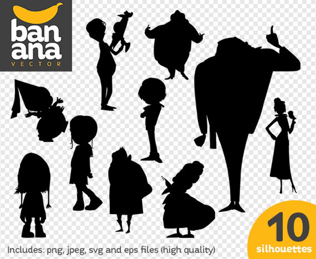SALE Despicable Me Silhouettes Png Jpg Svg Eps Files High Resolution BV ...