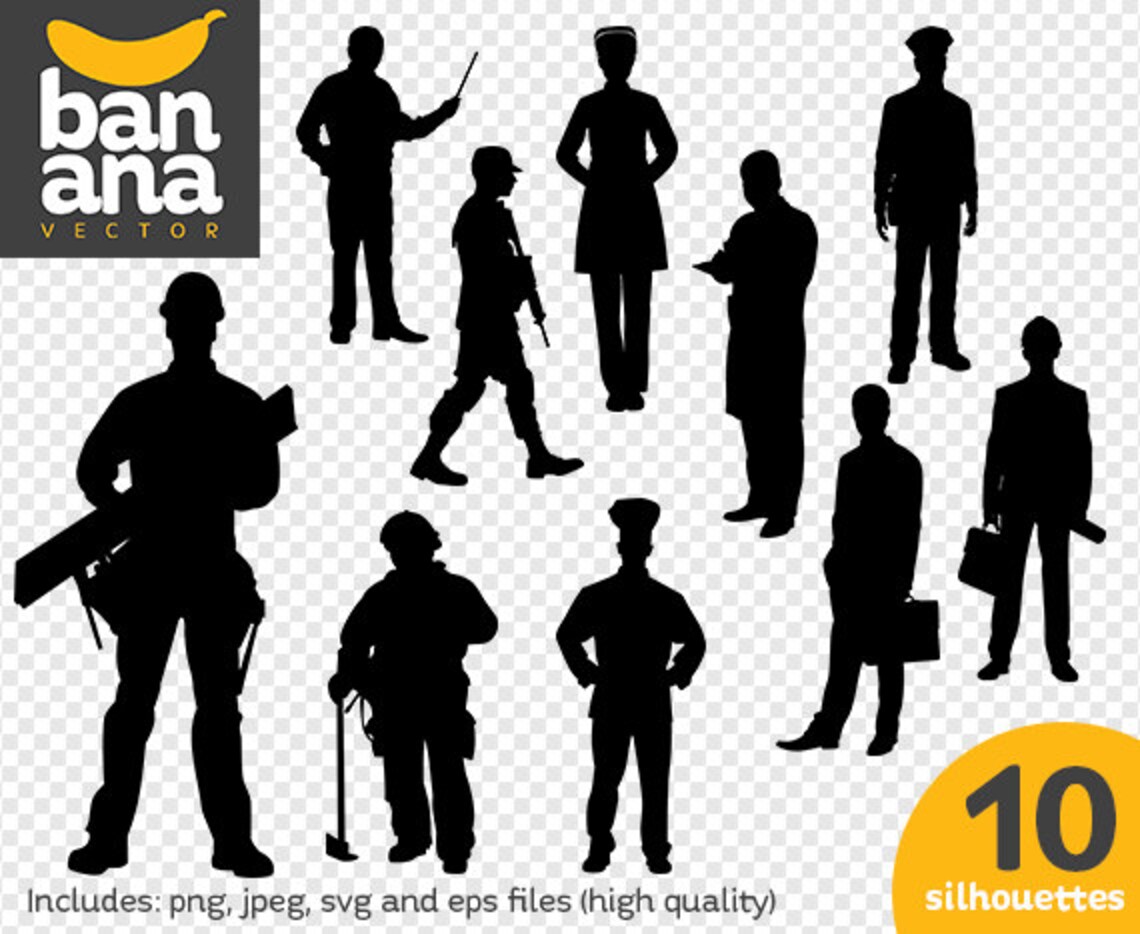 SALE Occupations Silhouettes Png Jpg Svg Eps Files High Resolution BV ...