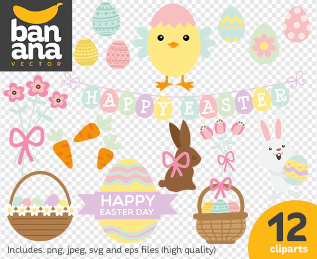 SALE Easter Clipart Png Jpg Svg Eps Files High Resolution BV-CO-0017 - Etsy