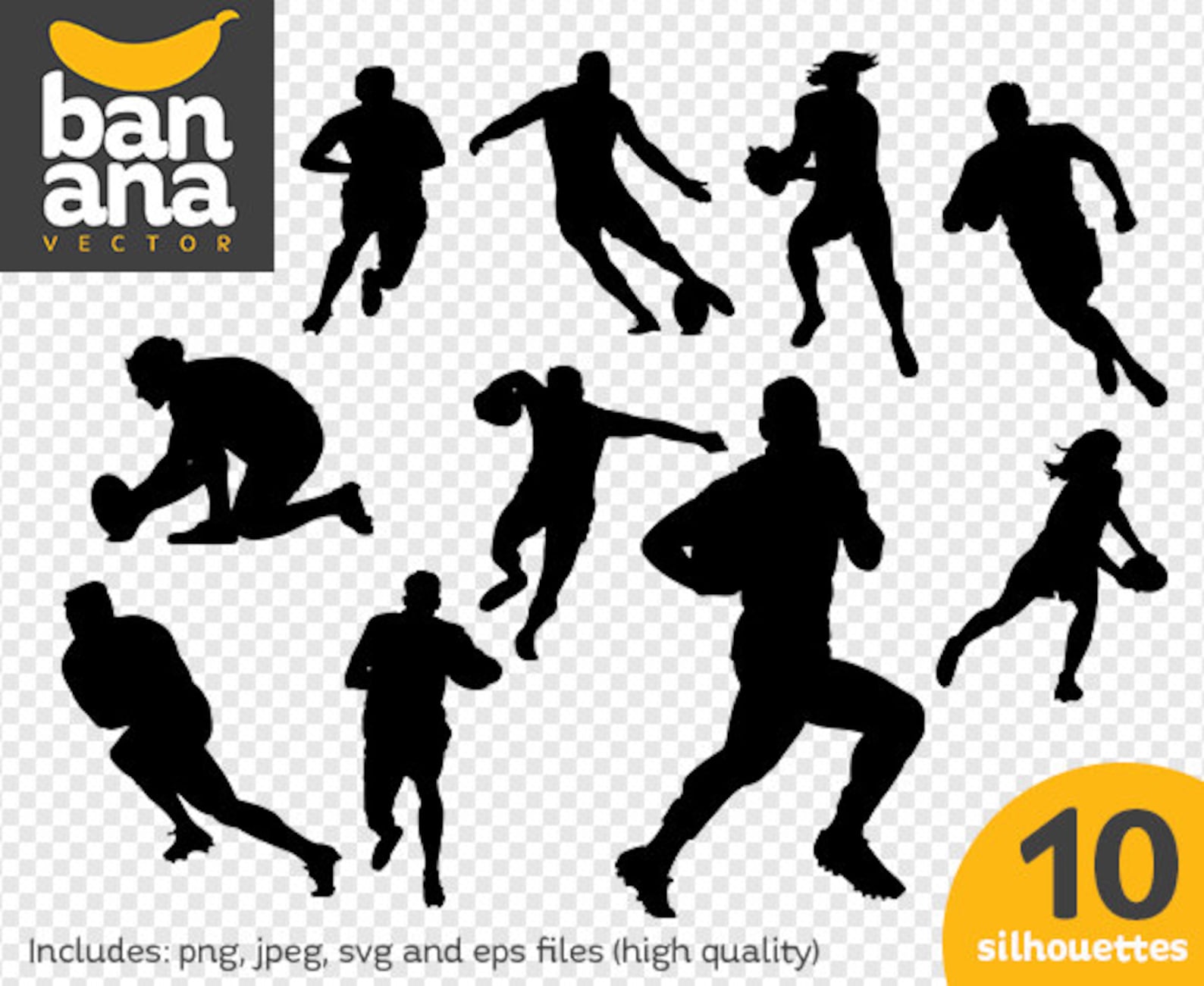 SALE Rugby Silhouettes Png Jpg Svg Eps Files High Resolution BV-SP-0034 ...