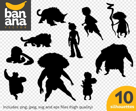 SALE Croods Silhouettes png jpg svg eps files high resolution | Etsy