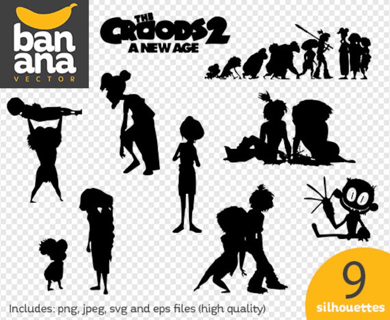 SALE Croods 2 Silhouettes Png Jpg Svg Eps Files High Resolution - Etsy