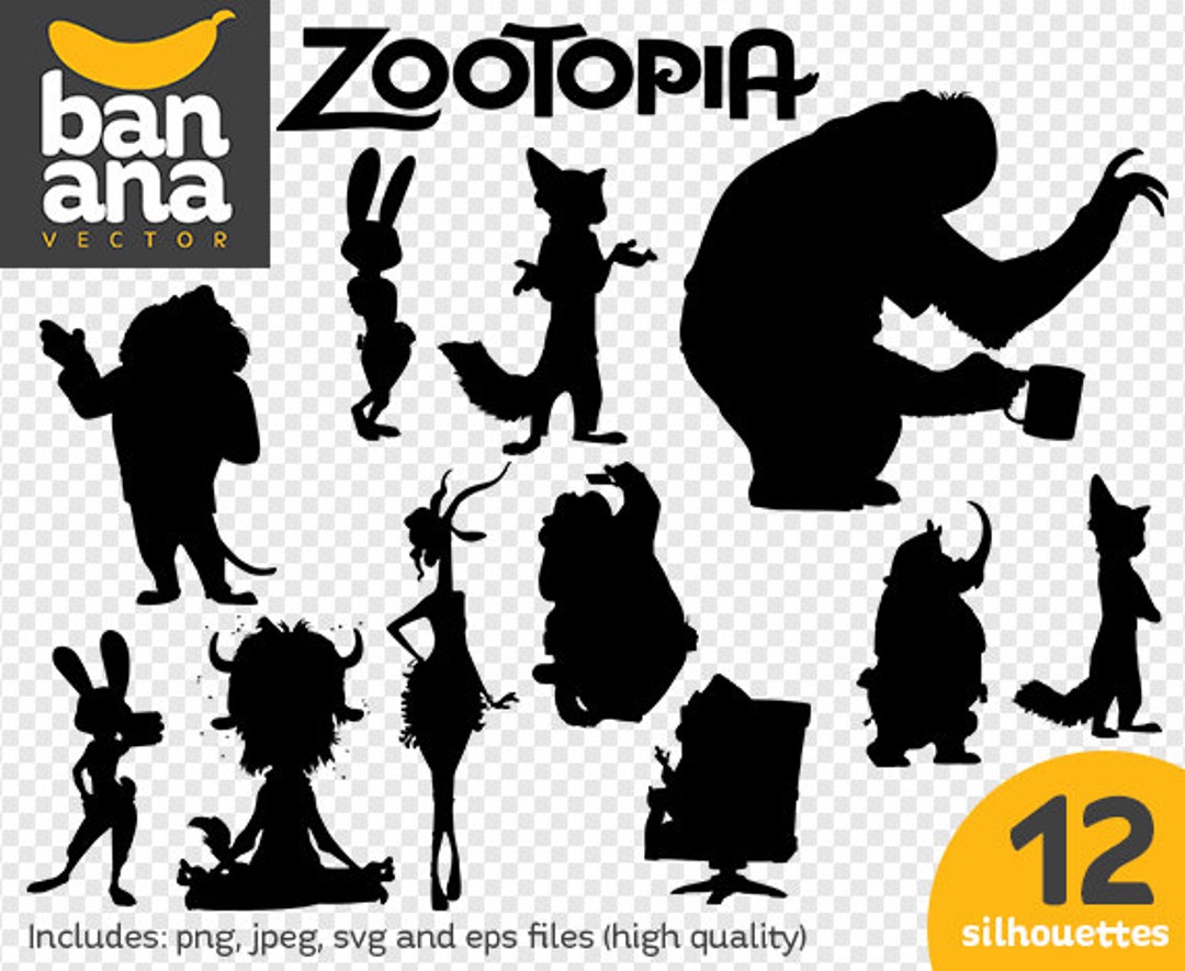 SALE Zootopia Silhouettes Png Jpg Svg Eps Files High Resolution BV-FA ...