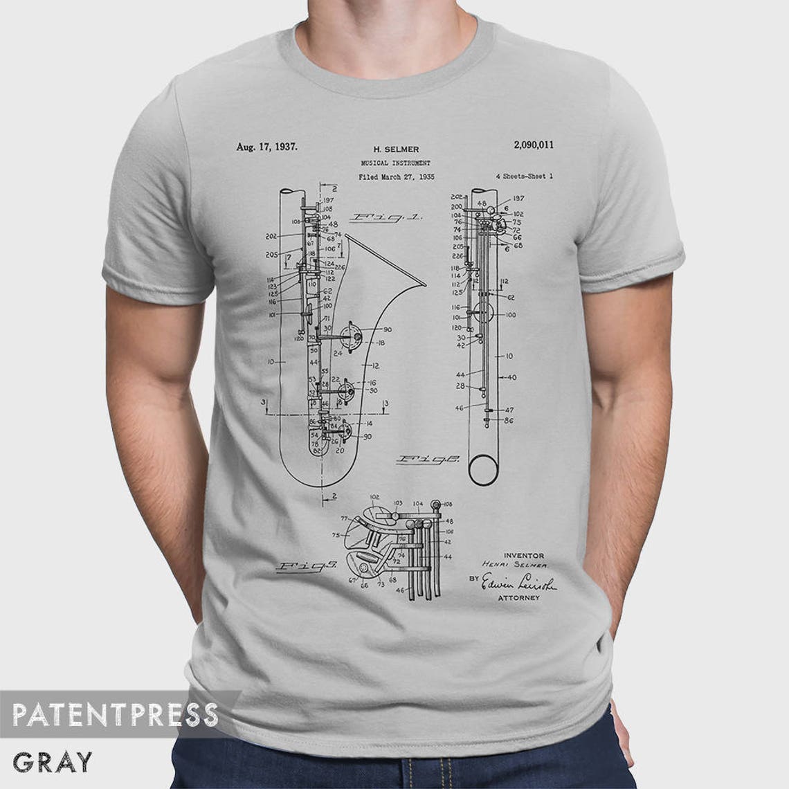 Saxophone T-shirt Gift for Jazz Musician, Jazz Lover Gift for Saxophone ...