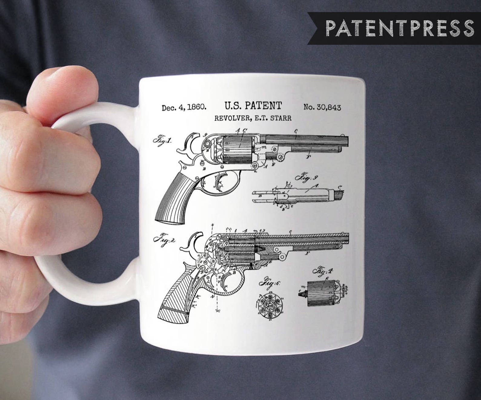 Gun Gifts for Gun Lover, Revolver Mug, Handgun Gift for Husband, Starr ...