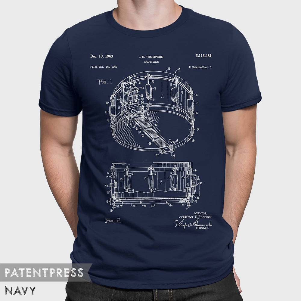 Snare Drum T-shirt, Drummer T Shirt, Patent Shirt, Drummer Gift for ...