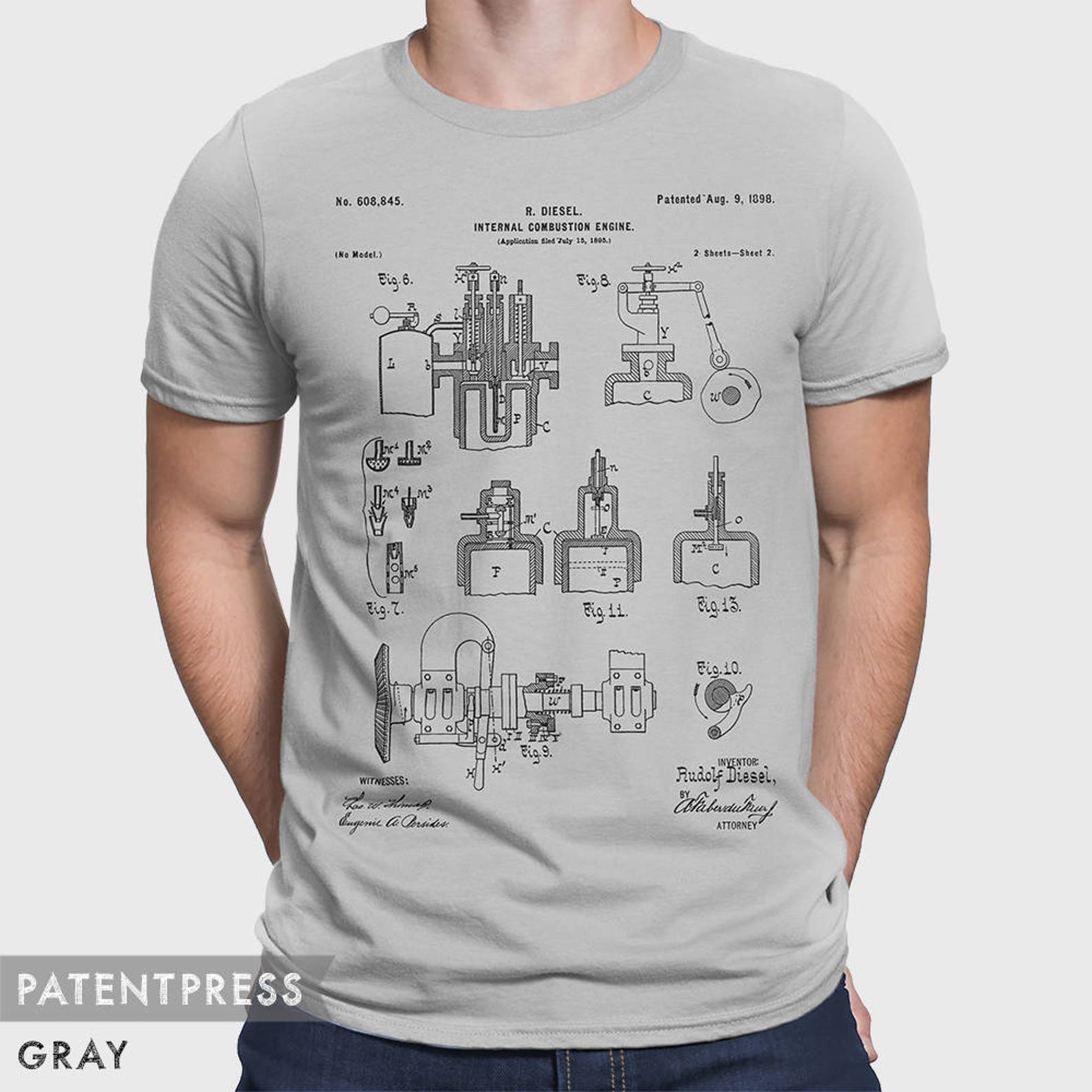 Diesel Engine T Shirt Gift for Mechanic, Mechanic T-shirt Gift for Car ...