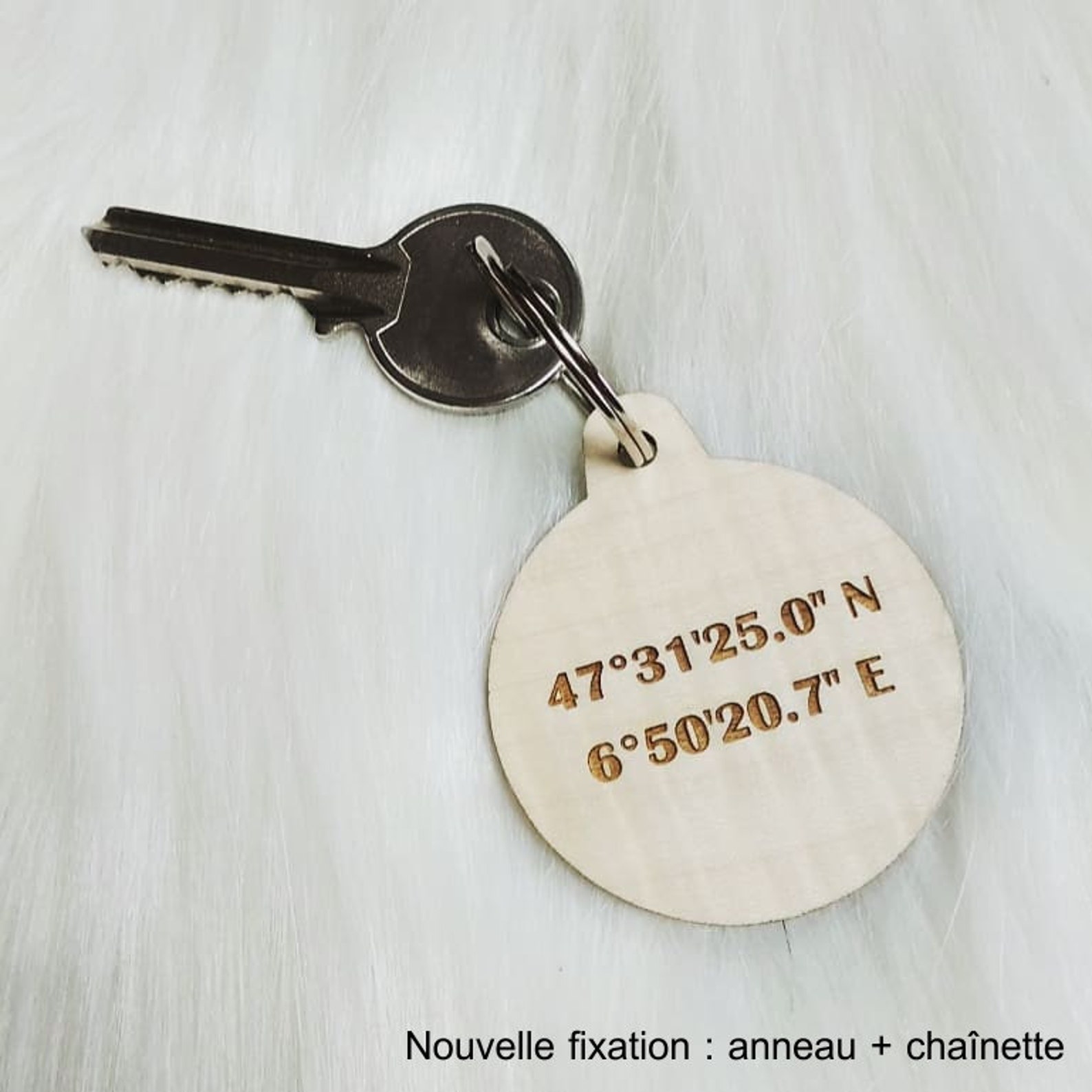 Compass Keychain With Your GPS Coordinates or Custom Text on | Etsy