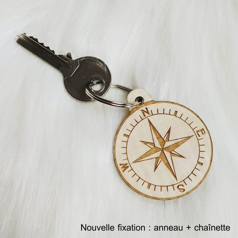 Compass Keychain With Your GPS Coordinates or Custom Text on | Etsy