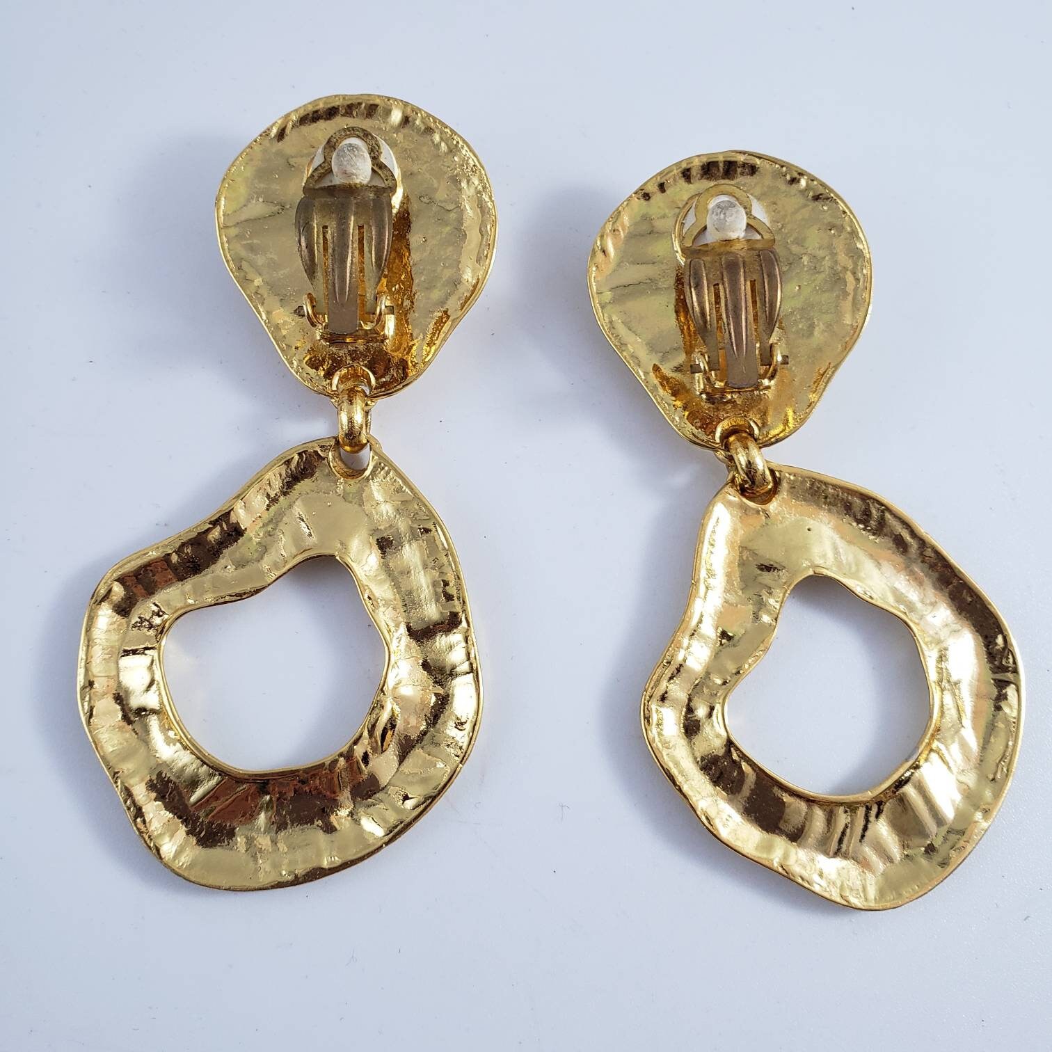 Vintage Edouard Rambaud Paris Clip on Earrings Statement Runway White ...