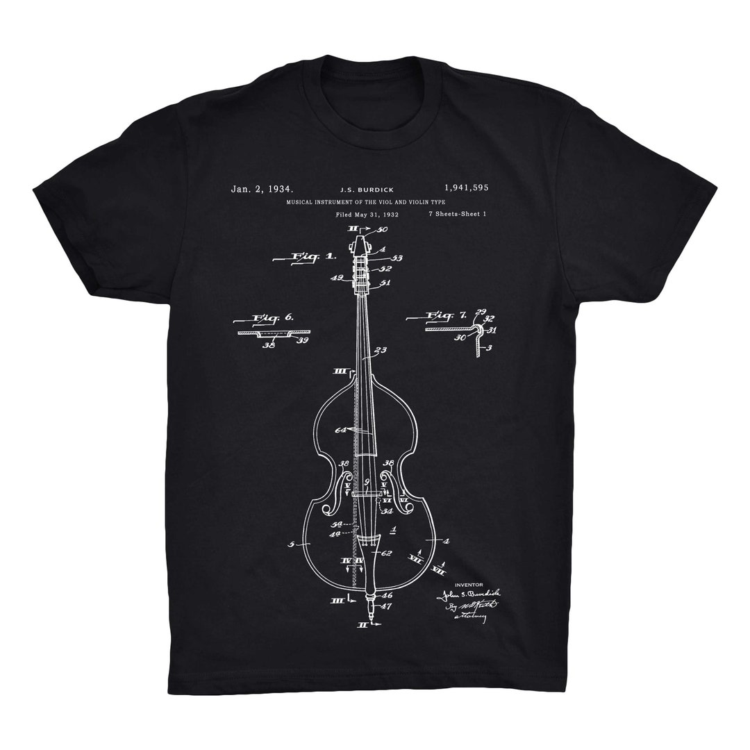 Cello Patent T-shirt on Black, Red, White or Gray - 100% Soft Premium ...
