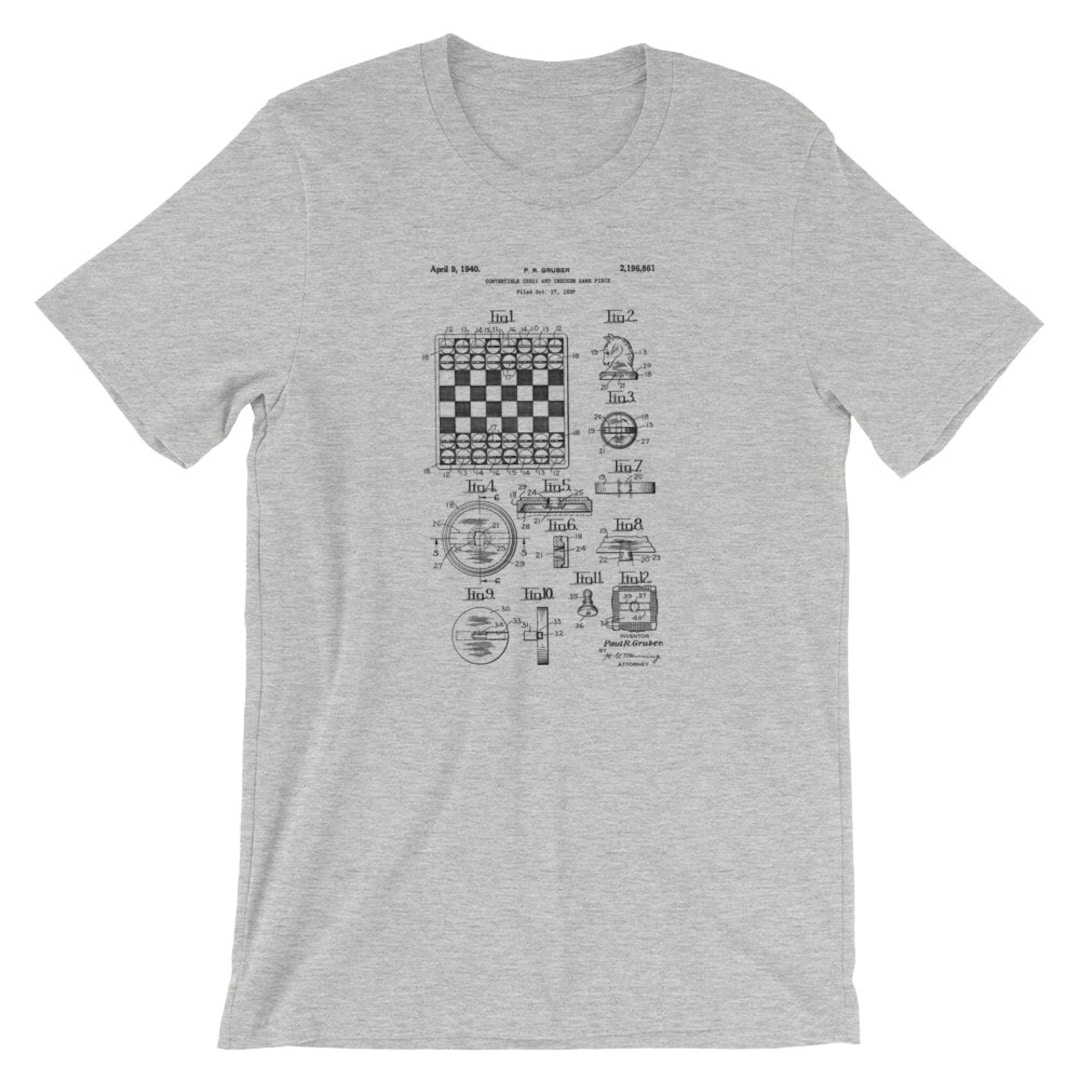 Chess Patent T-shirt. Chess Gift Shirt. Chess Board Shirt Ringspun ...