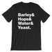 Barley Hops T-shirt. Beer Shirt on Black, Yellow, White, Gray or Red ...