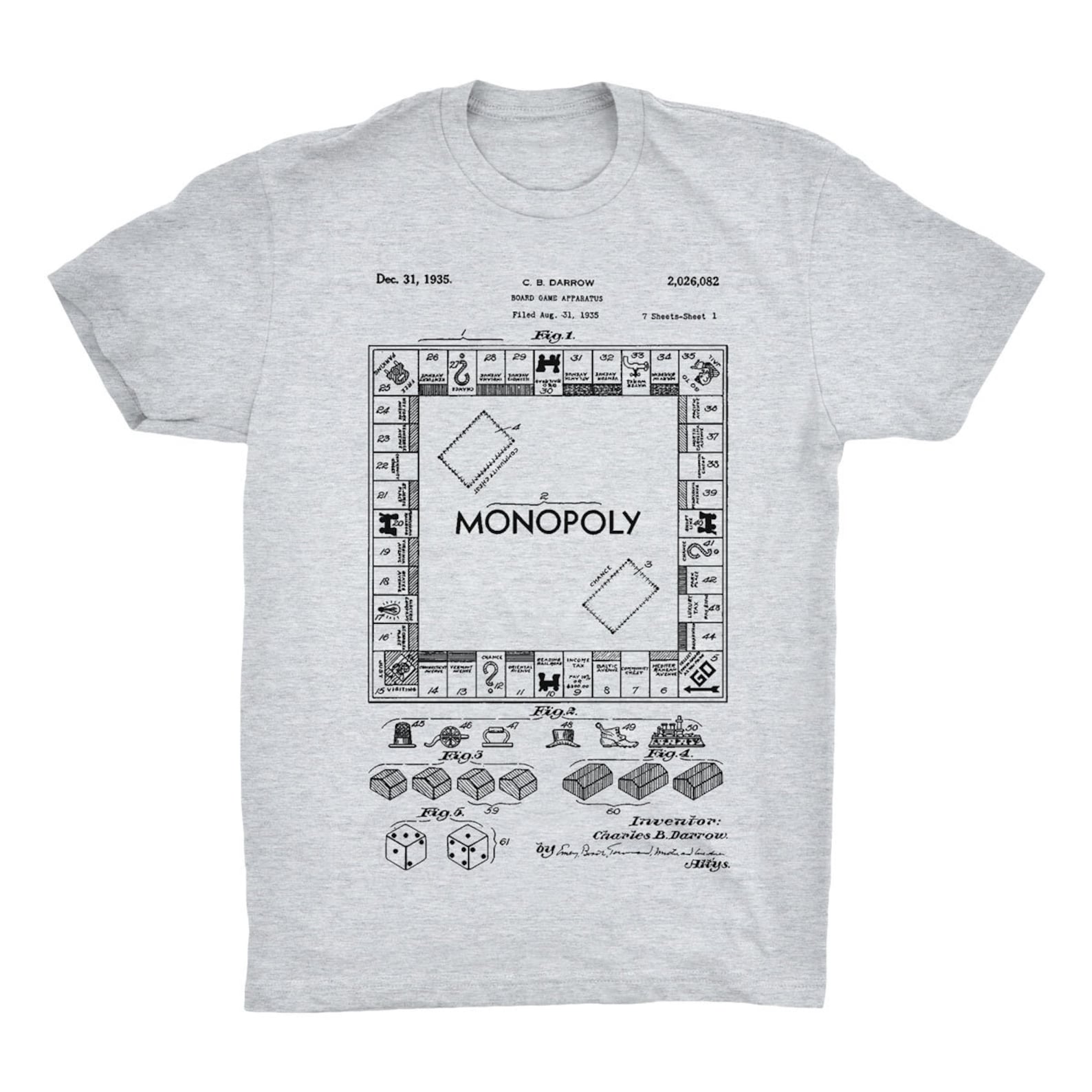 Monopoly Patent T-shirt. Monopoly Board Game Shirt. Printed on Soft ...