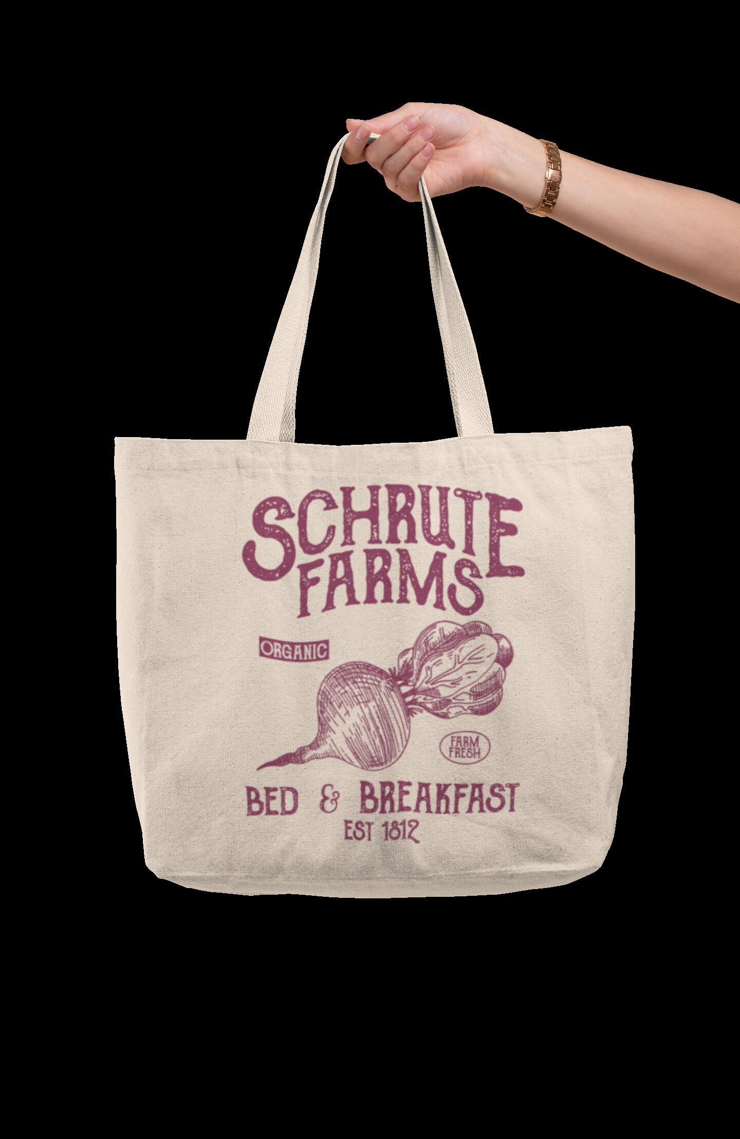 Schrute Farms Tote 100% Cotton Fun Grocery Tote, Book Tote, Office Tote ...