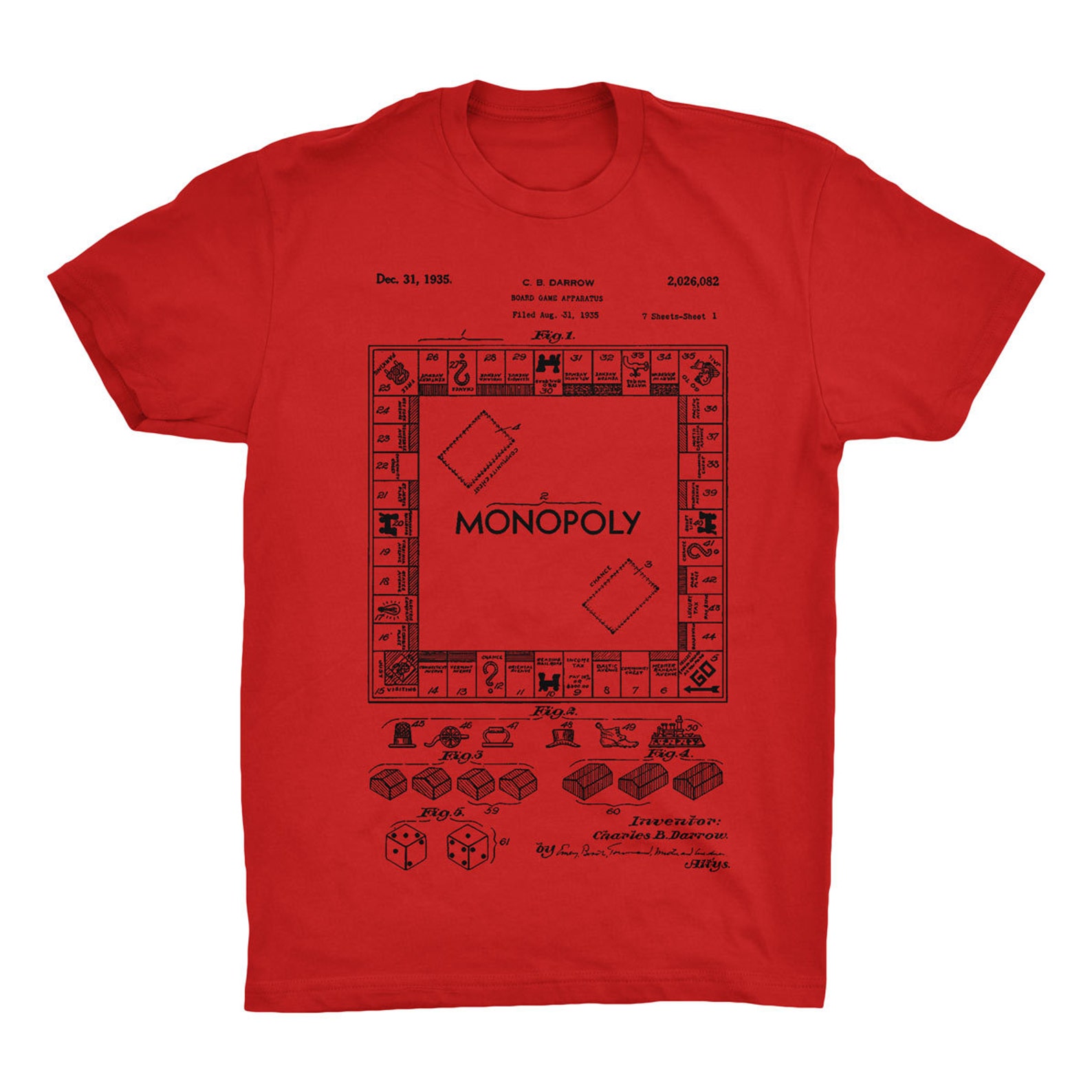 Monopoly Patent T-shirt. Monopoly Board Game Shirt. Printed on Soft ...