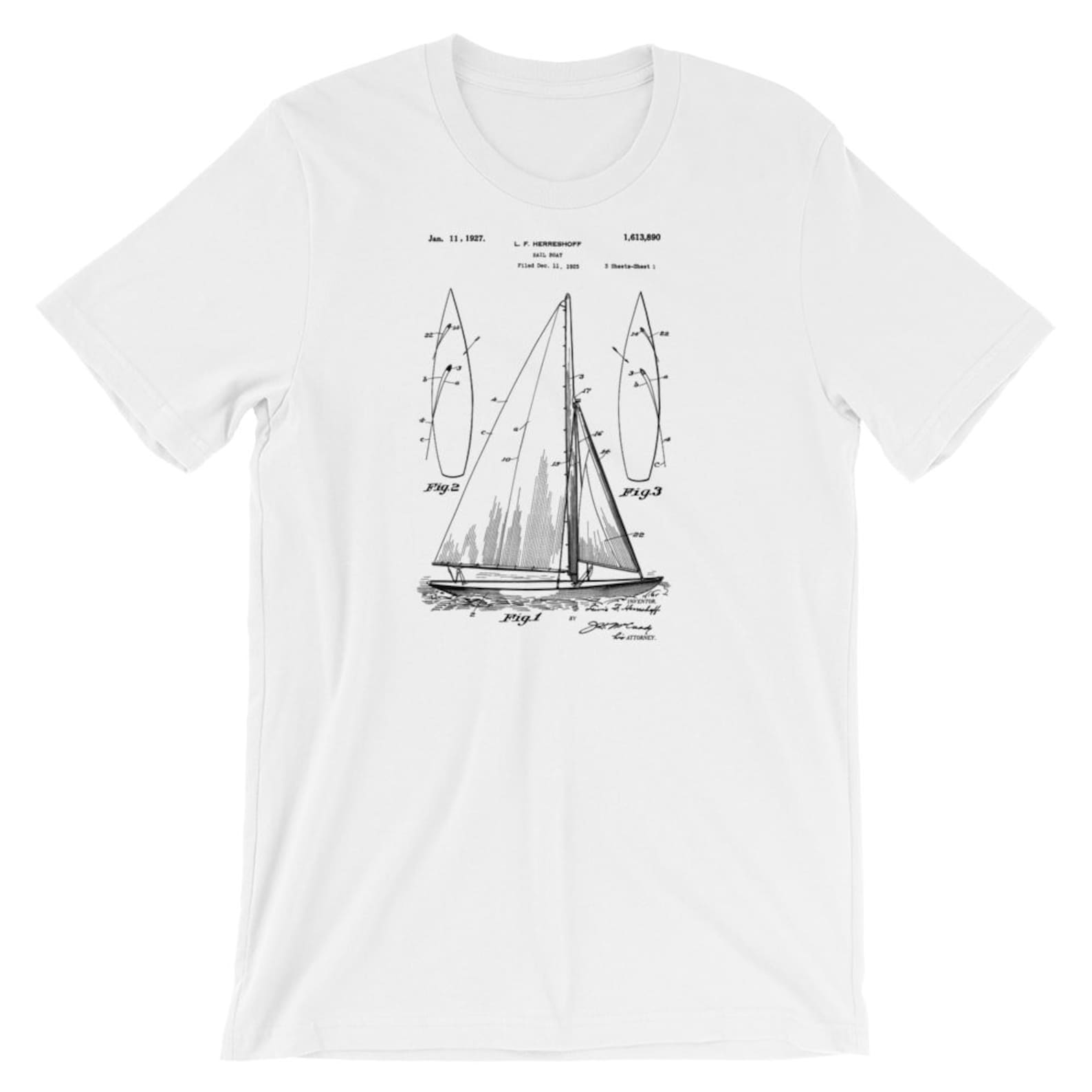 Sailboat Patent T-Shirt. Sailing Shirt Sailing Gift Patent | Etsy