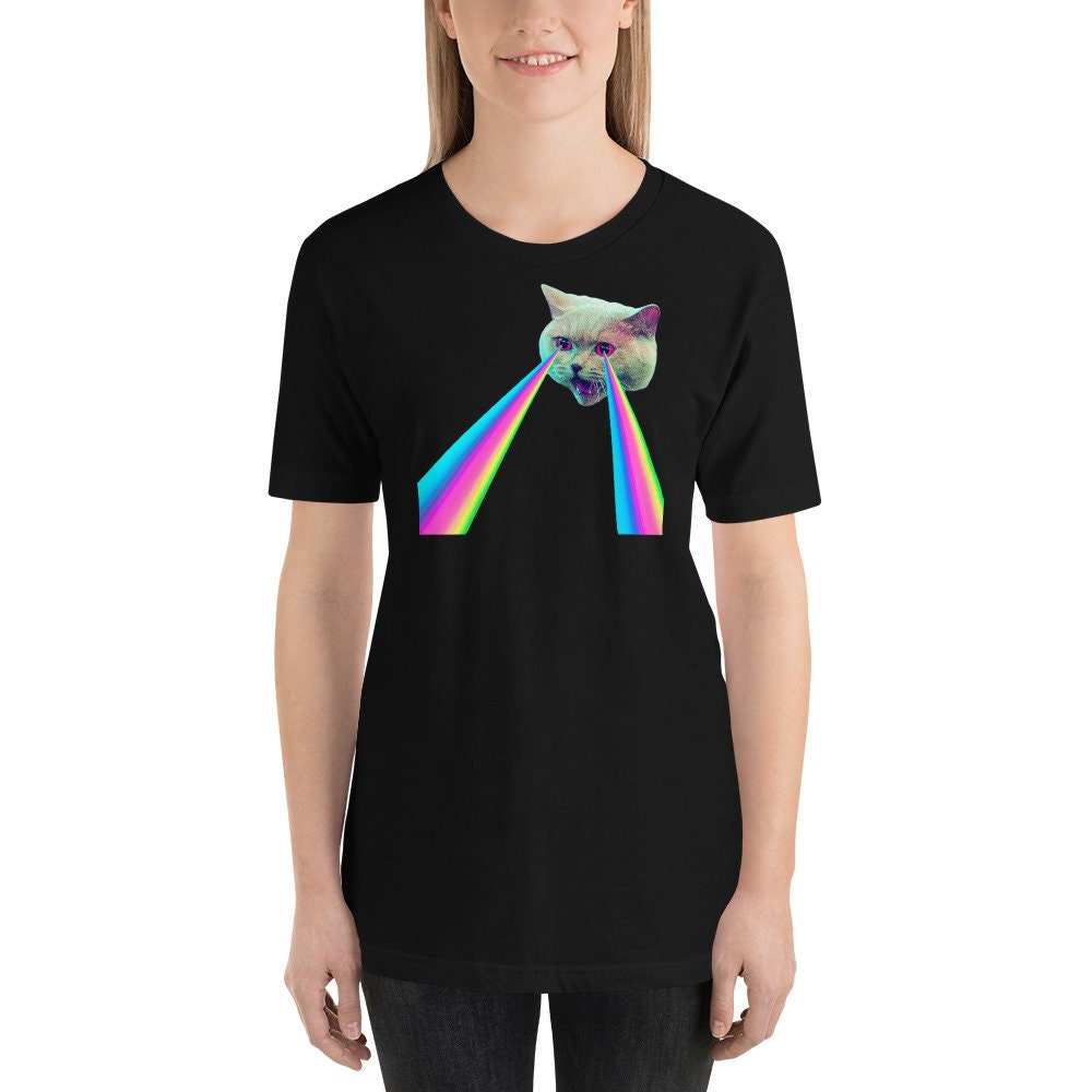 Laser Cat T-shirt. Premium Soft Cotton Tee. Comfy | Etsy