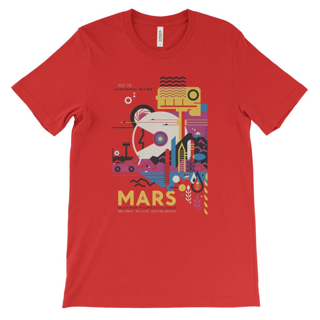 Mars T-shirt From Nasa's Visions of the Future. Planet Poster Art Tee ...