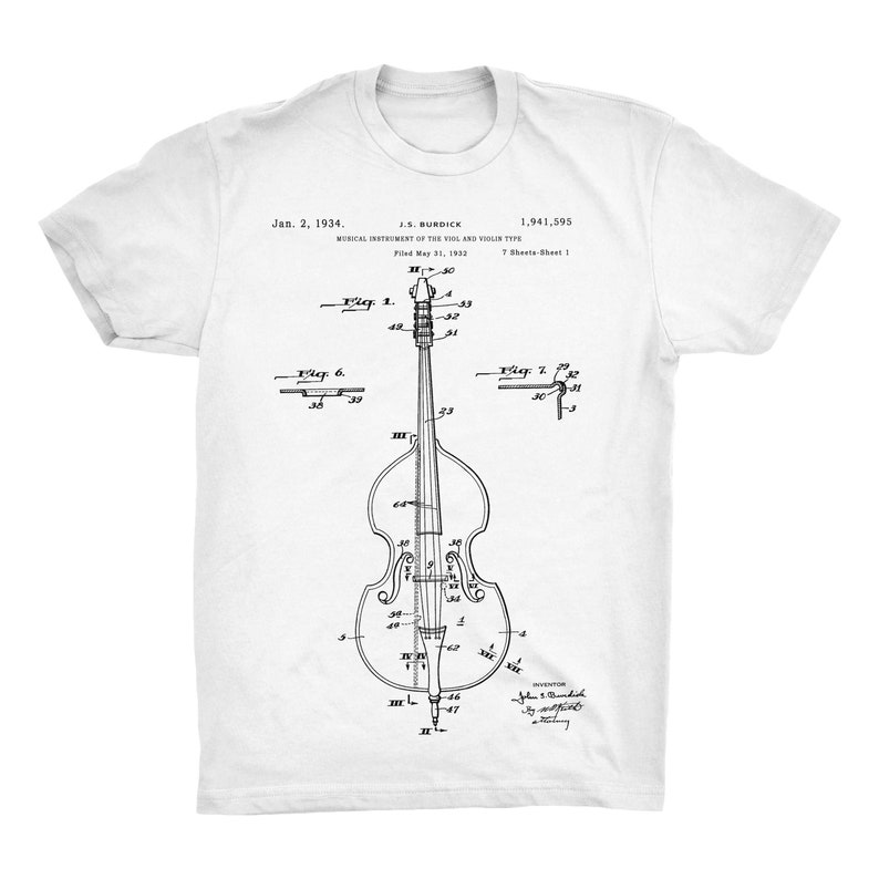 Cello Patent T-shirt on Black, Red, White or Gray - 100% Soft Premium ...
