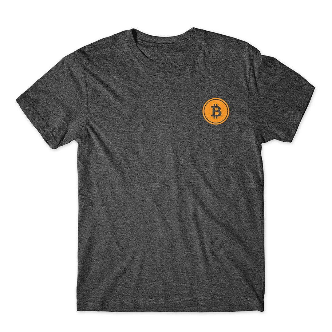 Bitcoin 2 T-shirt on Dark Gray, Light Gray, White, and Red Small Logo ...