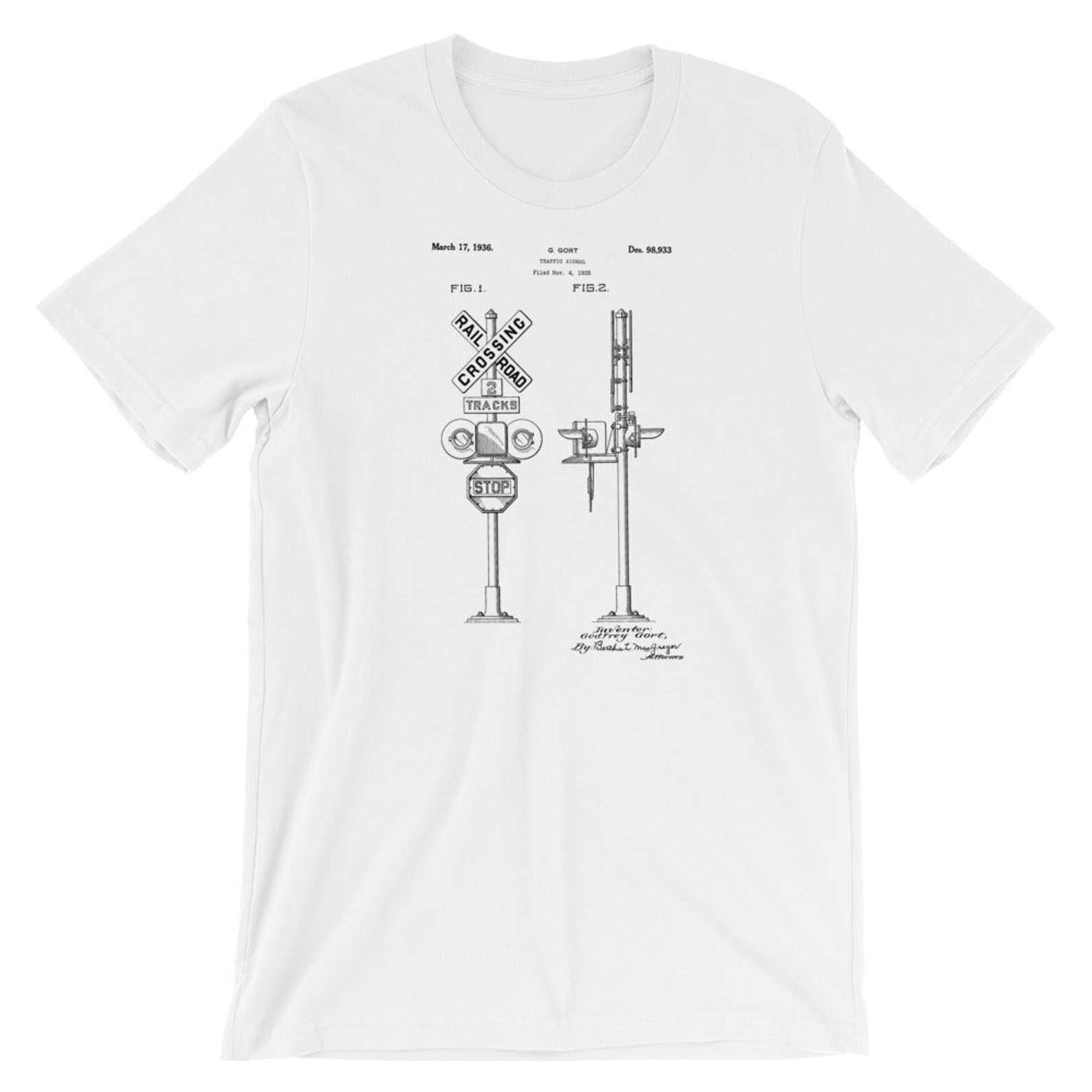Railroad Crossing Patent T-shirt. Train Shirt Railroad Shirt - Etsy