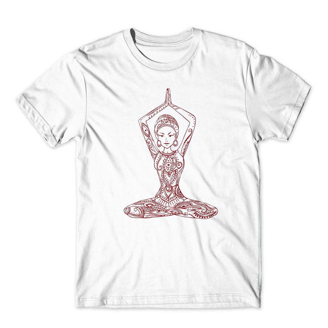 Yoga Tee on White Soft Cotton Premium T-shirt. Comfy and Fits Like Your ...
