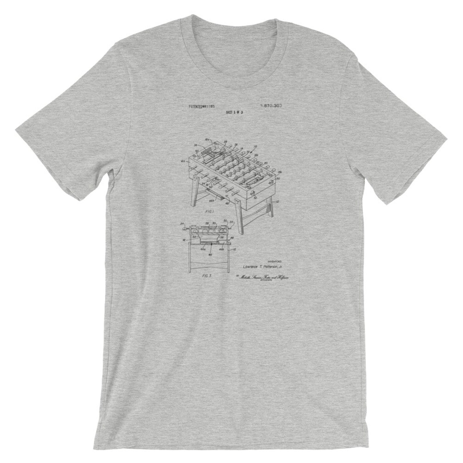 Foosball Patent T-shirt. Foosball Table Shirt, Foosball Art. Available ...