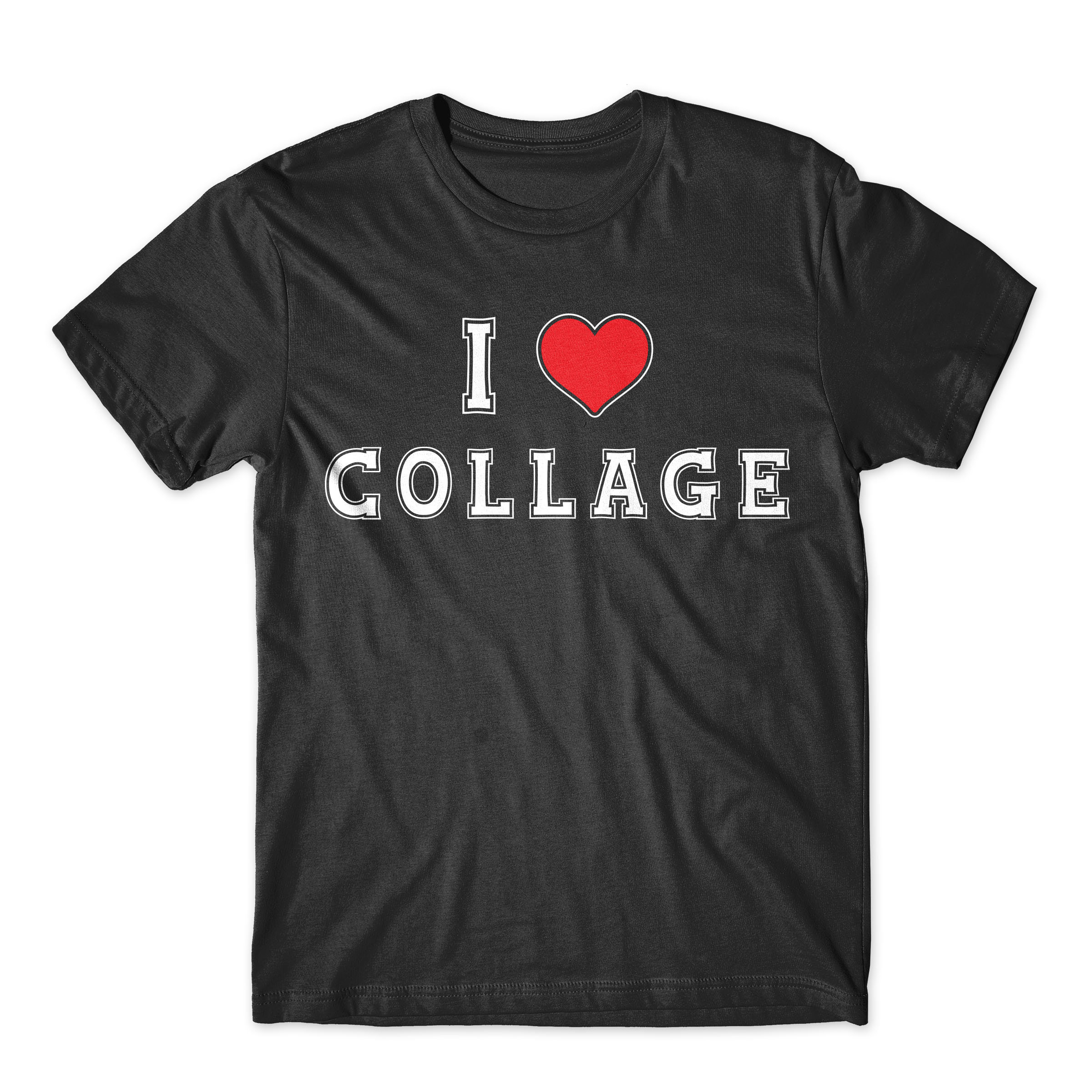 I Love Collage Shirt. on Black White or Gray Soft Cotton - Etsy