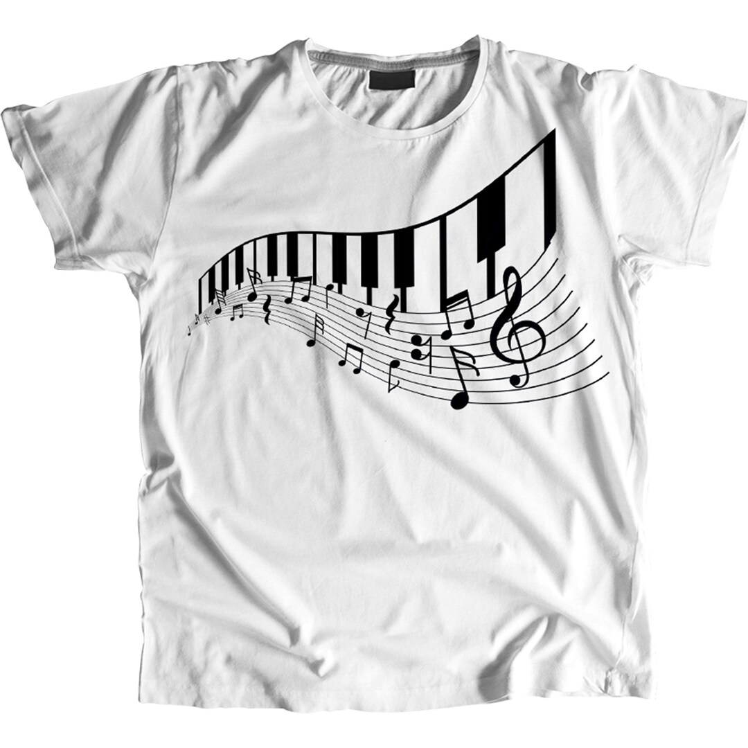 Piano Music Premium Soft Tee. Sheet Music Design, Fun Gift, Cute and ...