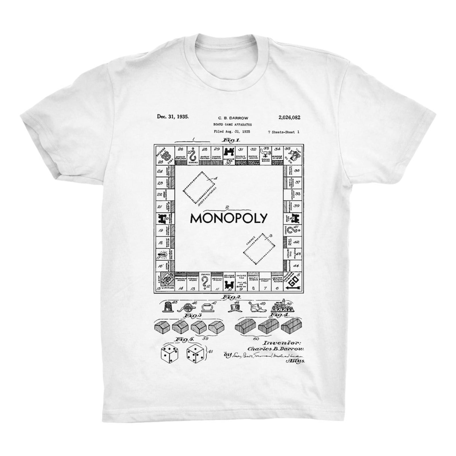 Monopoly Patent T-shirt. Monopoly Board Game Shirt. Printed on Soft ...