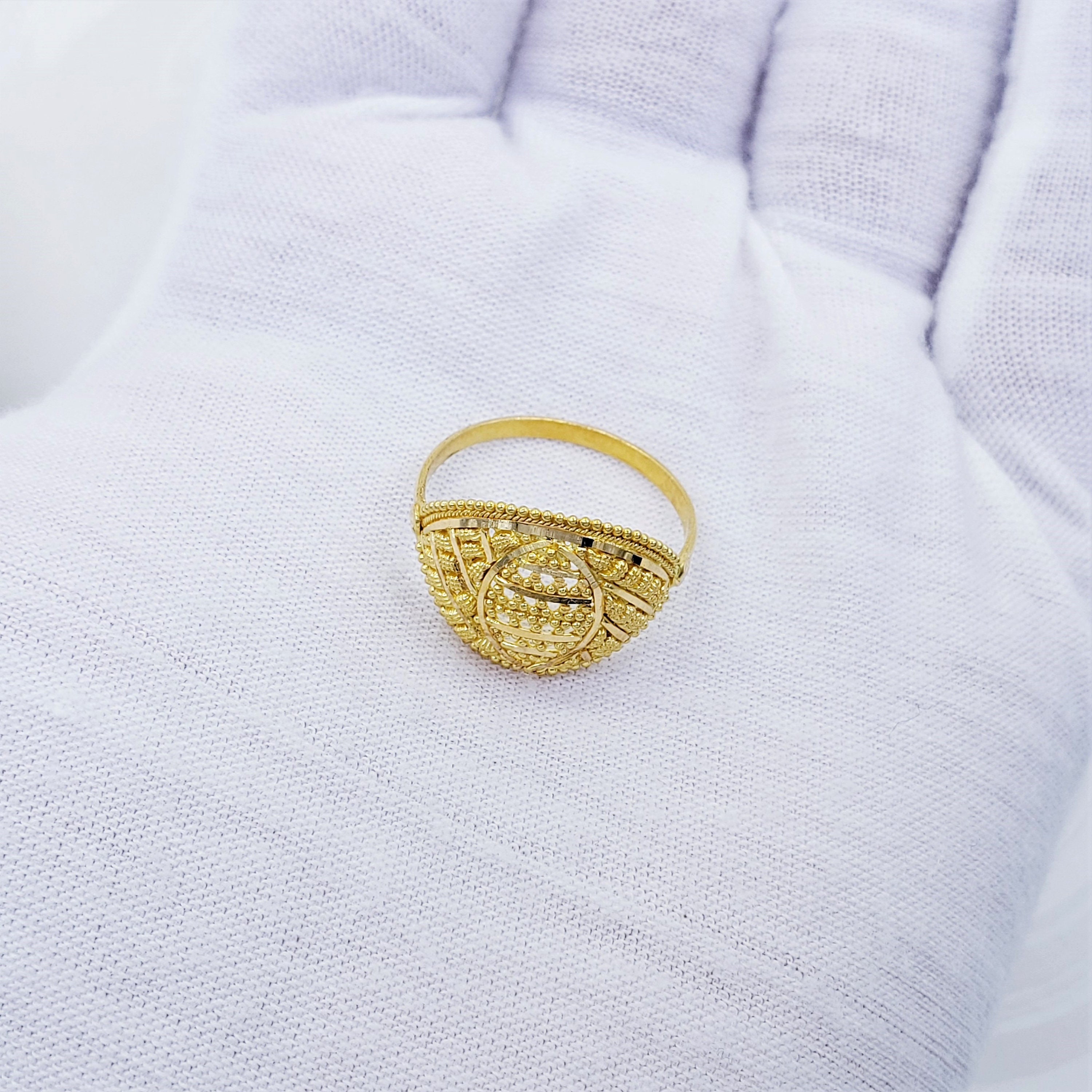 Genuine 22K Solid Gold RING US 7.75 Female Hallmarked 916 | Etsy